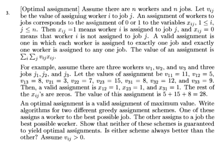 Solved by an EXPERT [Optimal ﻿assignment] ﻿Assume there are n ﻿workers | Chegg.com
