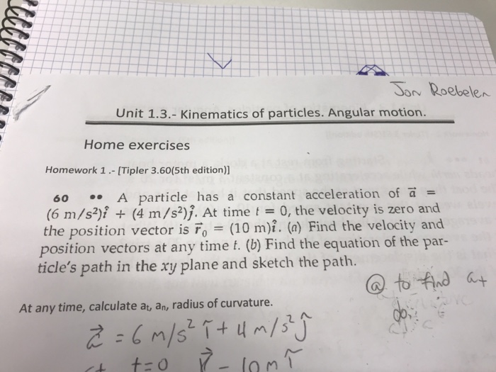 Solved 35~ Roebelen Unit 1.3.- Kinematics of particles. | Chegg.com