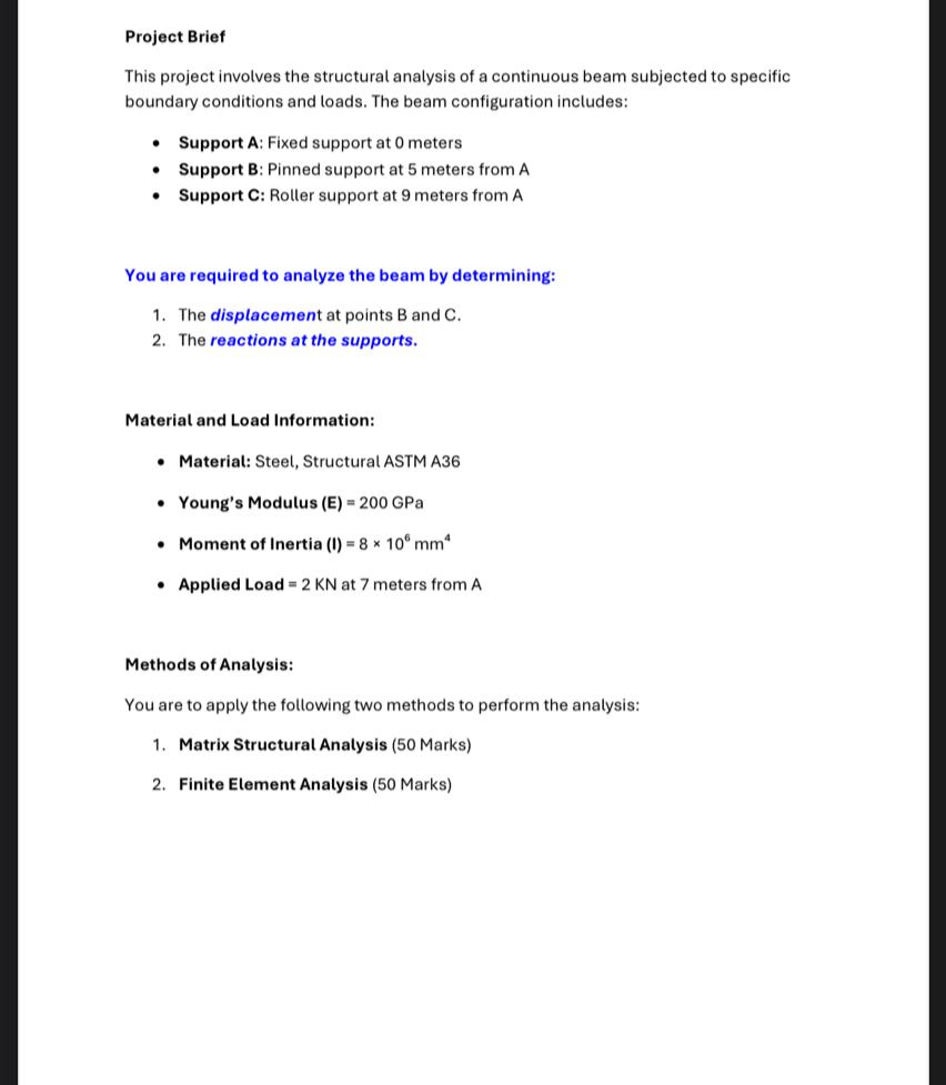 Solved Project BriefThis project involves the structural | Chegg.com