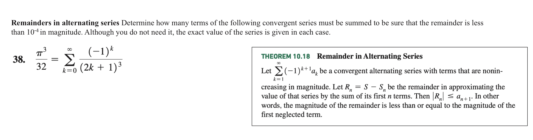 Solved Remainders in alternating series Determine how many | Chegg.com