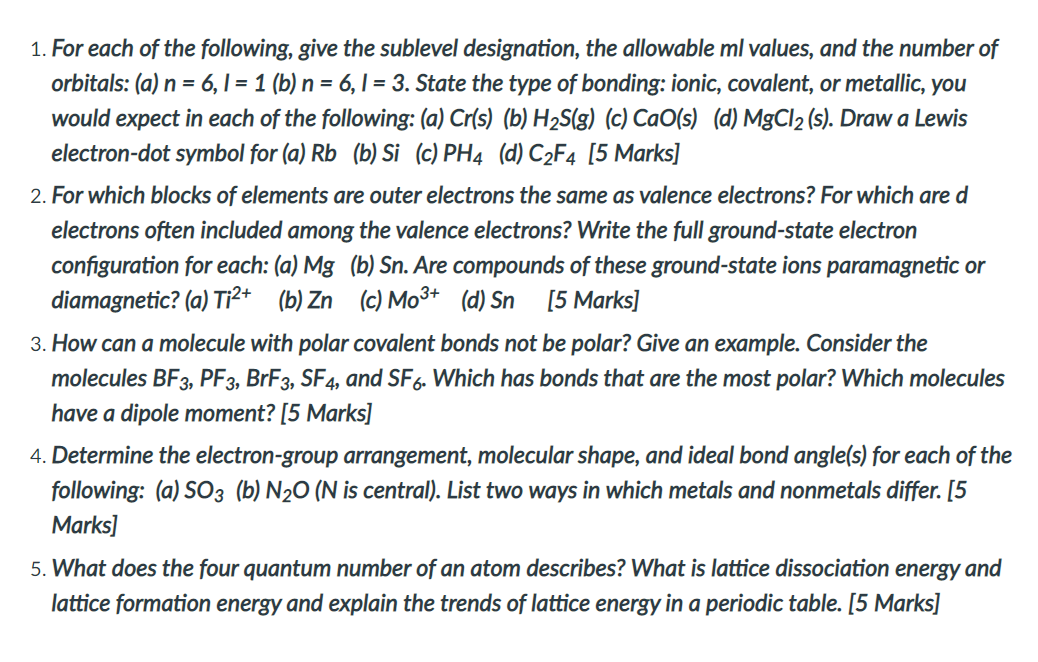 Solved n 2+ 1. For each of the following, give the sublevel | Chegg.com