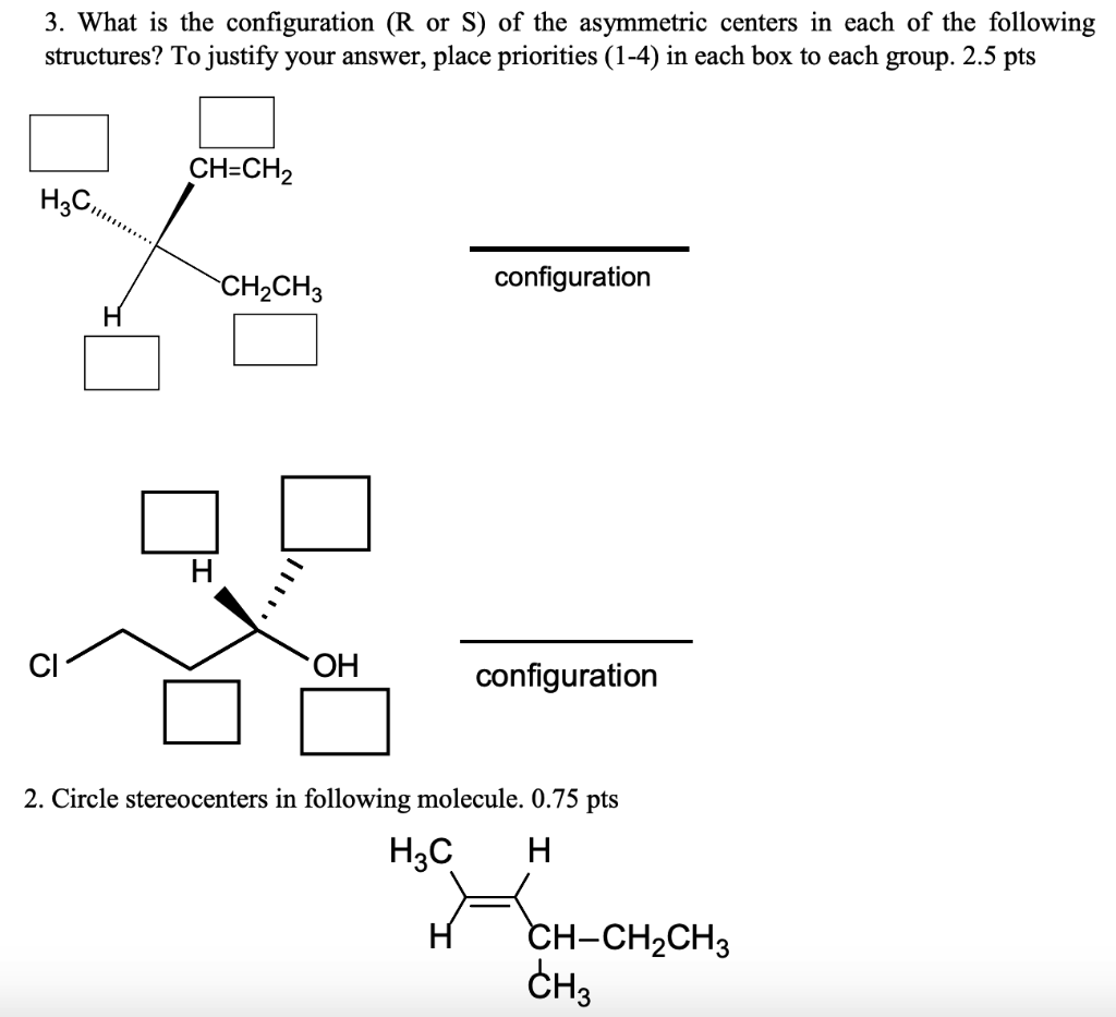 Solved 3.Identify the configuration (R or S) of each of the | Chegg.com