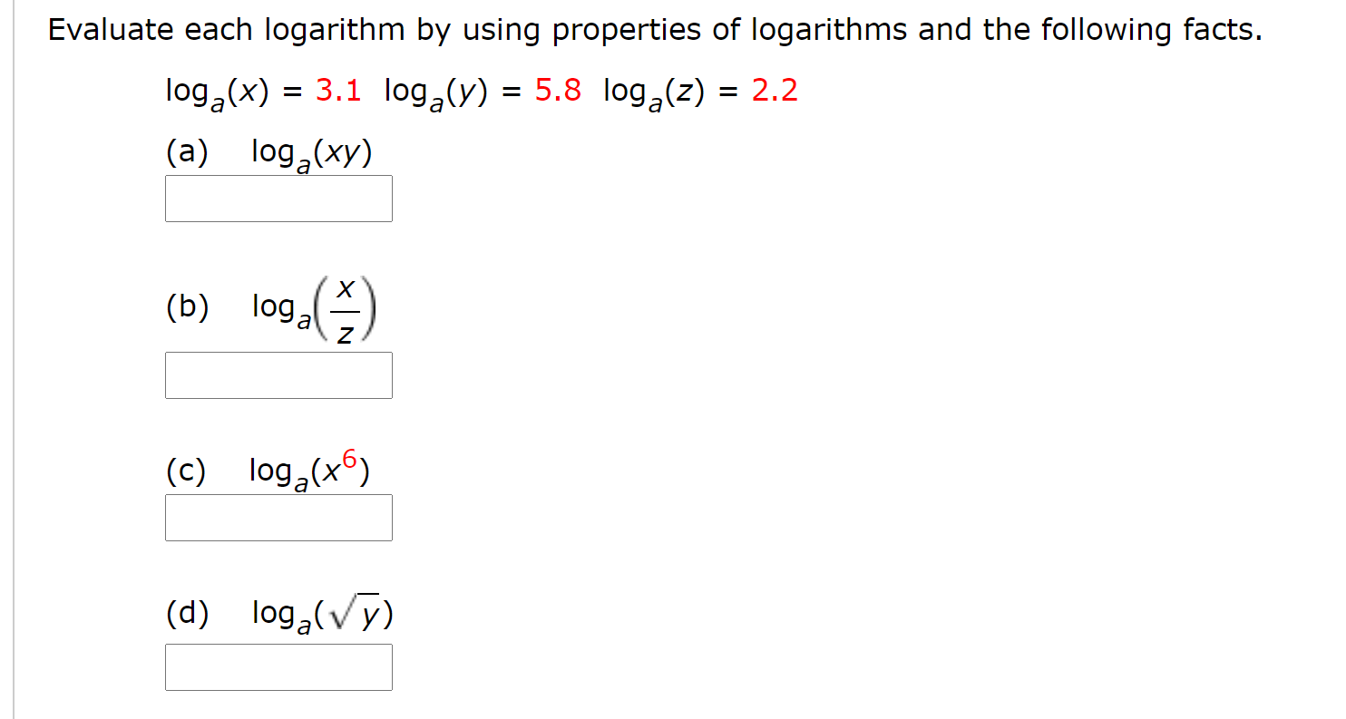 Solved Evaluate each logarithm by using properties of | Chegg.com