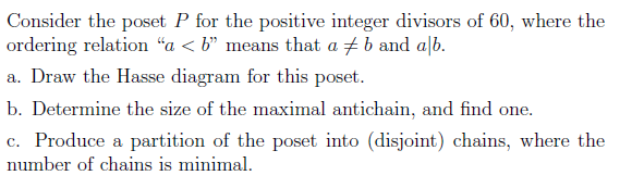 Solved Consider the poset P for the positive integer | Chegg.com