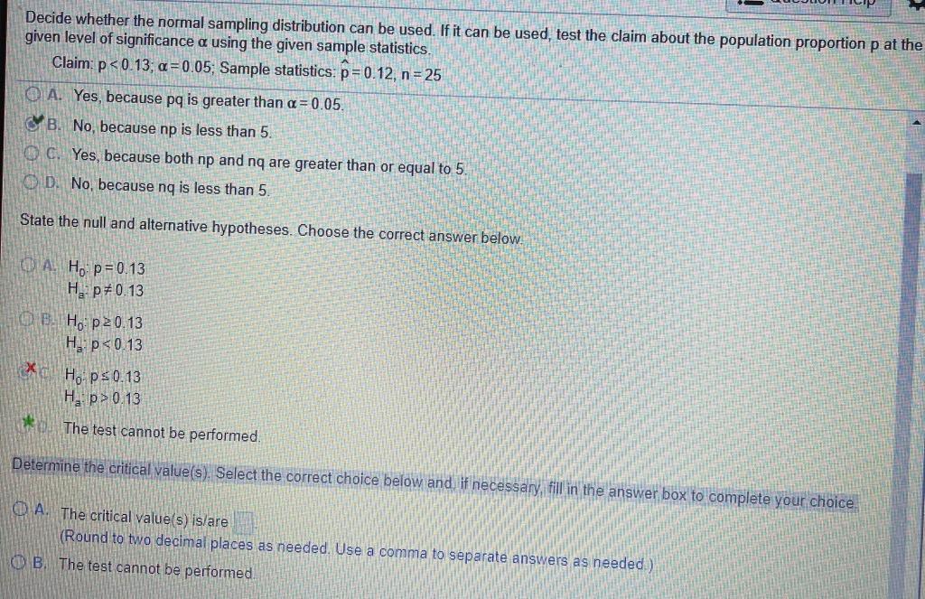 Solved Test the claim about the population mean p at the | Chegg.com