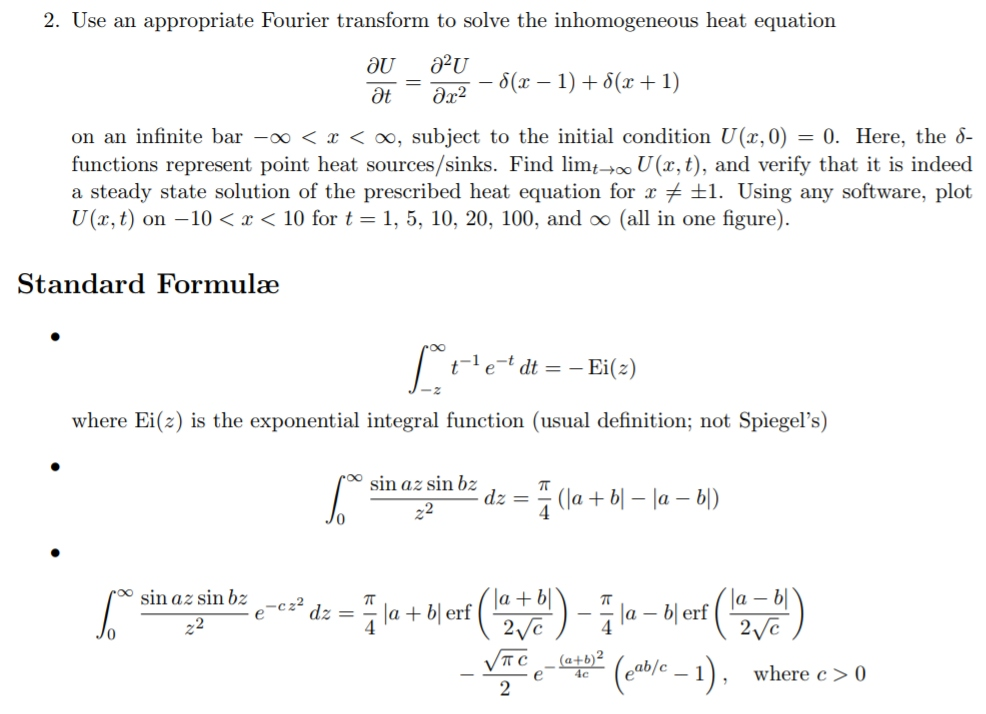 Heat Equation Solution Using Fourier Transforms Tessshebaylo