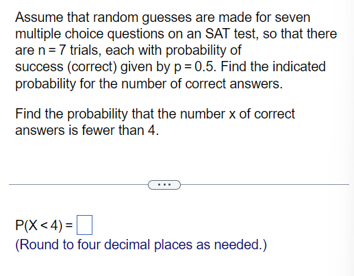 Solved Assume that random guesses are made for seven | Chegg.com