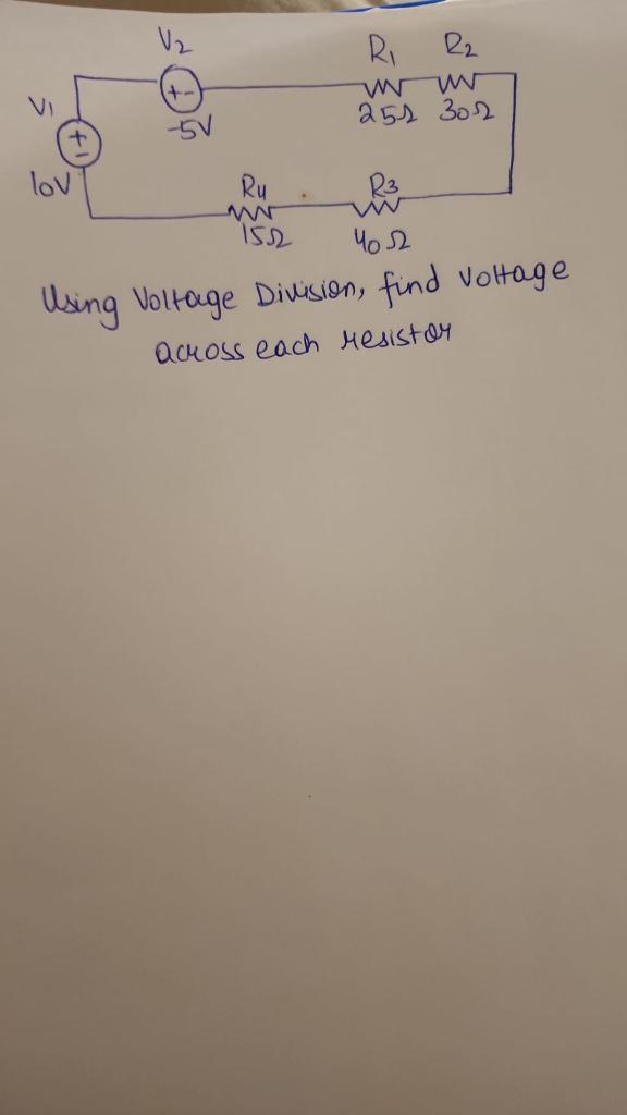 Solved Using Voltage Dimision, find Voltage across each | Chegg.com