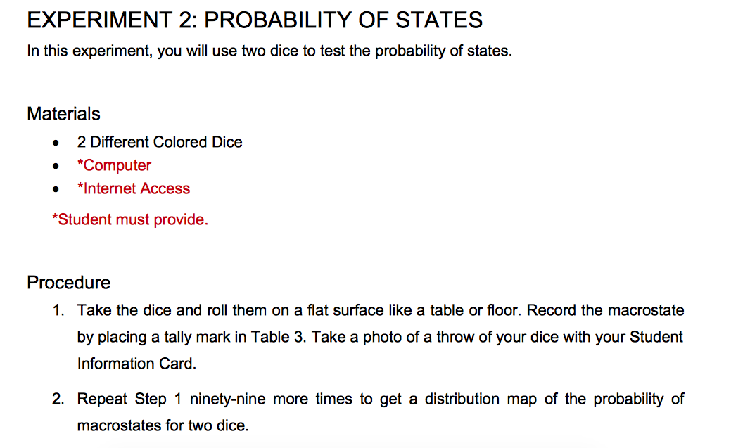 Solved So confused on how to do this experiment, explanation | Chegg.com