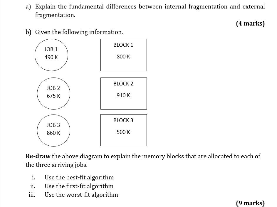 Solved a) Explain the fundamental differences between | Chegg.com