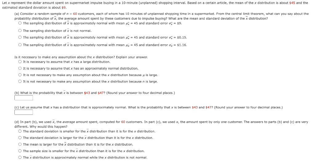 Solved estimated standard deviation is about $9. probability | Chegg.com