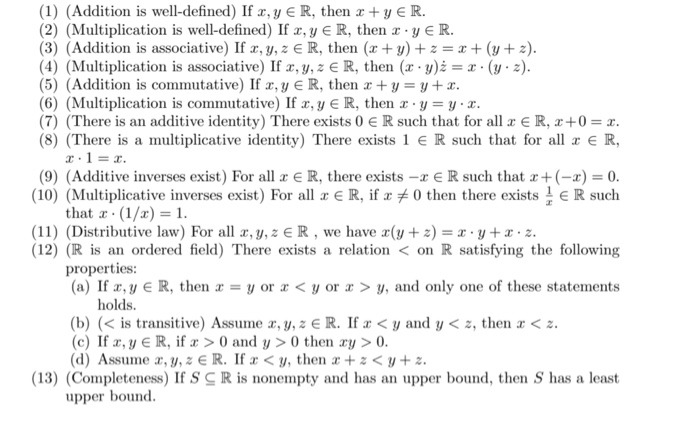 Solved Give a two-column proof, using the Axioms for R (see | Chegg.com