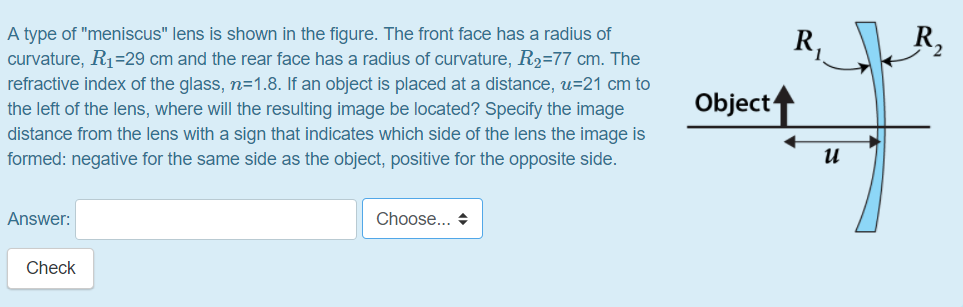 Solved A type of "meniscus" lens is shown in the figure. The | Chegg.com