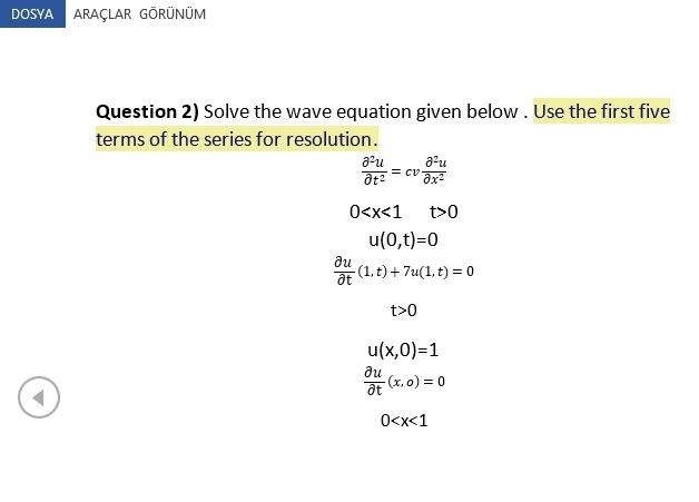 Solved Solve the wave equation given below . Usethe first | Chegg.com