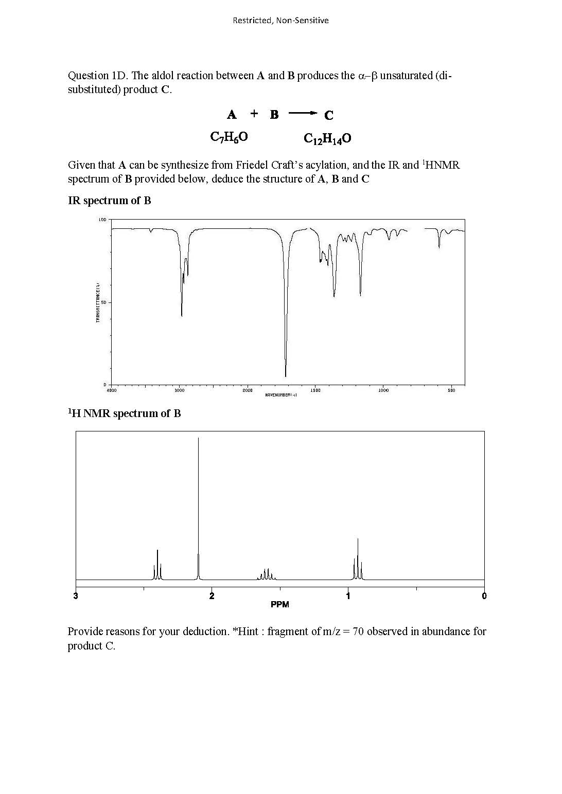 Solved Question 1D. The aldol reaction between A and B | Chegg.com
