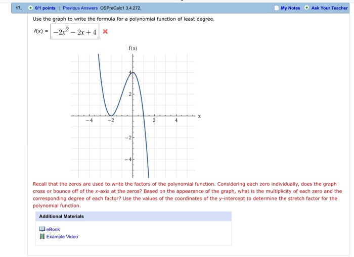 Solved 17. 0/1 points | Previous Answers OSPreCakc1 3.4.272 | Chegg.com Solved 17. 0/1 points | Previous Answers OSPreCakc1 3.4.272 | Chegg.com
