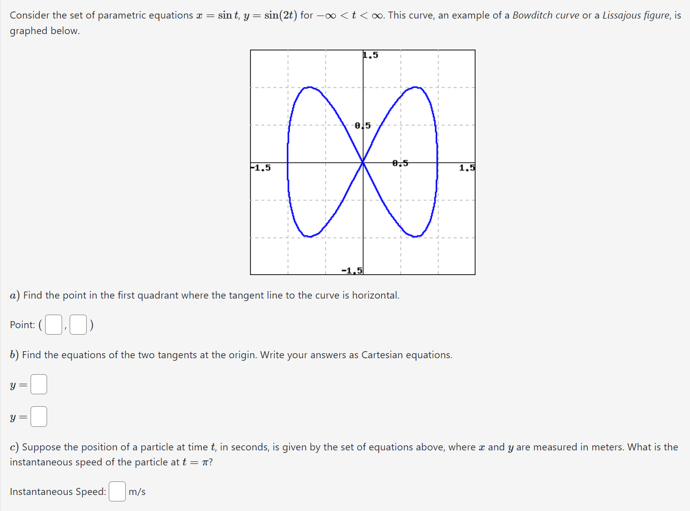 Solved Consider the set of parametric equations | Chegg.com