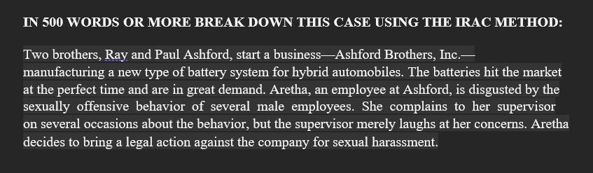 Facts: A brief summary of the relevant facts, | Chegg.com