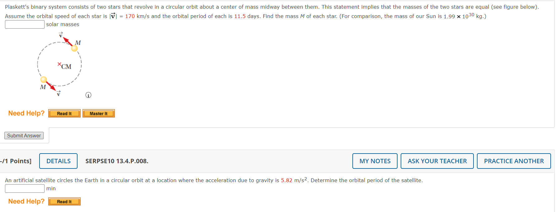 Solved Plaskett's binary system consists of two stars that | Chegg.com