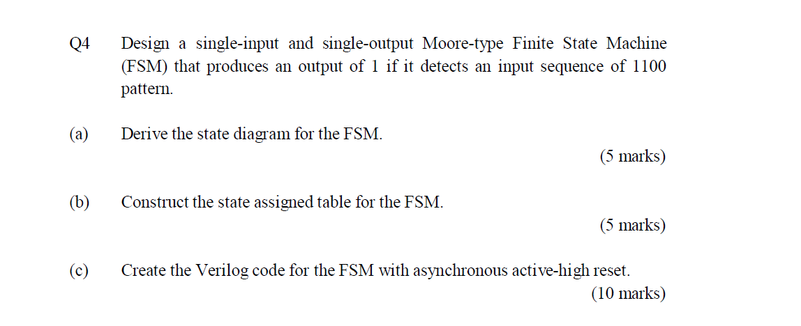 Solved 04 Design a single-input and single-output Moore-type | Chegg.com