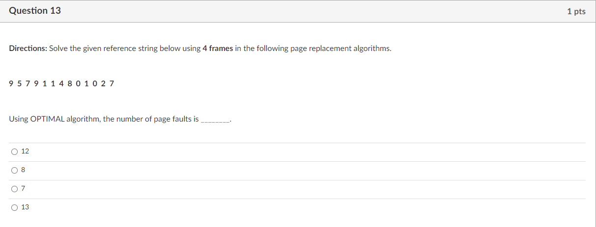 Solved Question 11 1 pts Directions: Solve the given | Chegg.com