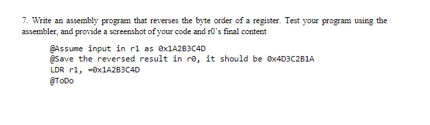 7. Write an assembly program that reverses the byte | Chegg.com