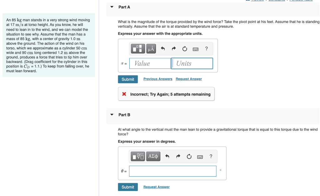 Solved พ Incorrect; Try Again; 5 attempts remaining Part B | Chegg.com