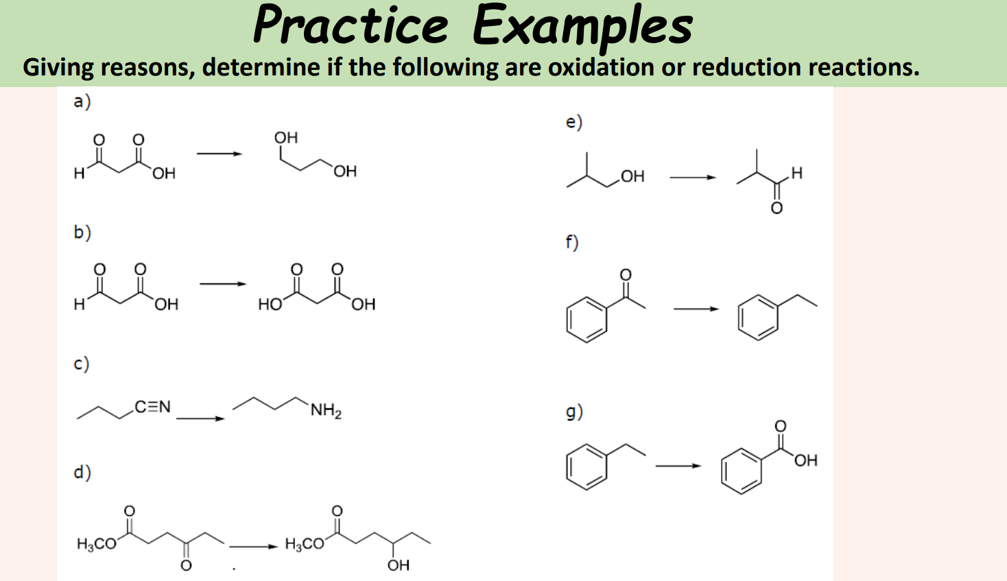 Solved Practice Examples iving reasons, determine if the | Chegg.com