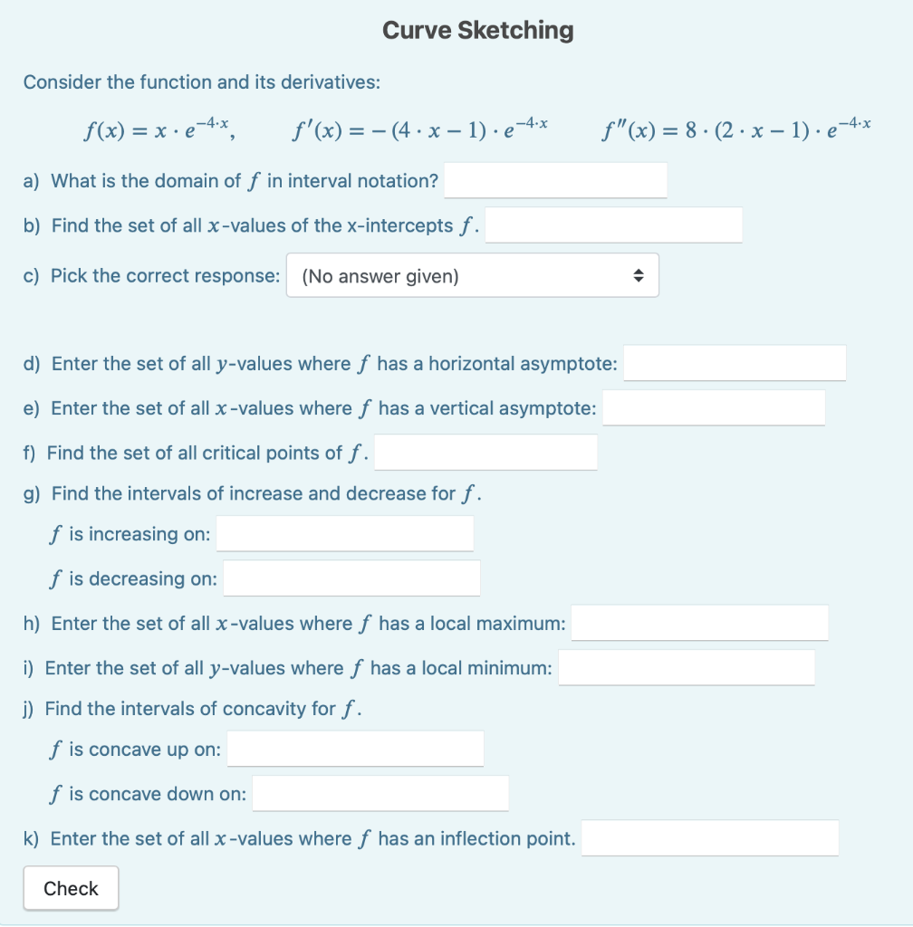Solved Curve Sketching Consider the function and its | Chegg.com
