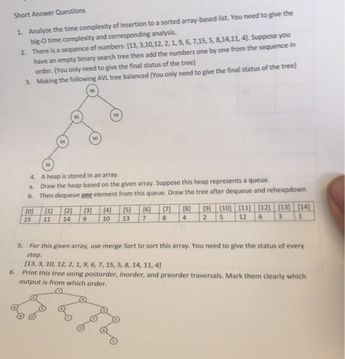 Solved Short Answer Questions Analyze the time complexity of | Chegg.com