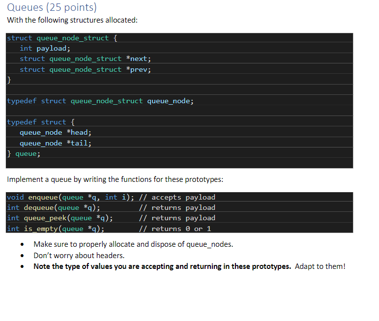 Solved With the following structures allocated: struct | Chegg.com
