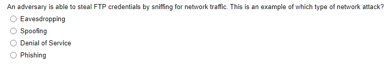 Solved An adversary is able to steal FTP credentials by | Chegg.com