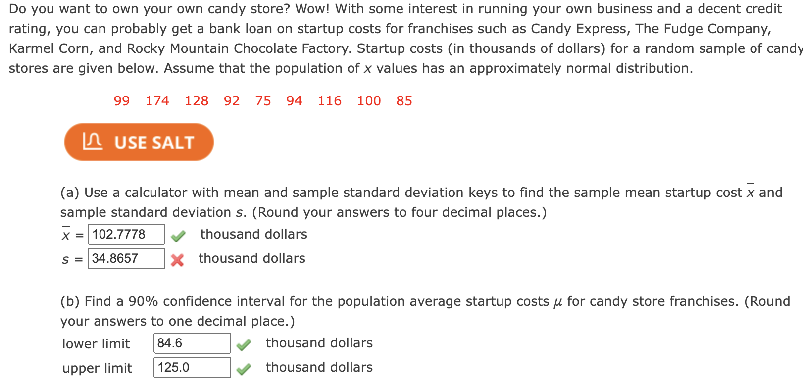 Solved o you want to own your own candy store? Wow! With | Chegg.com