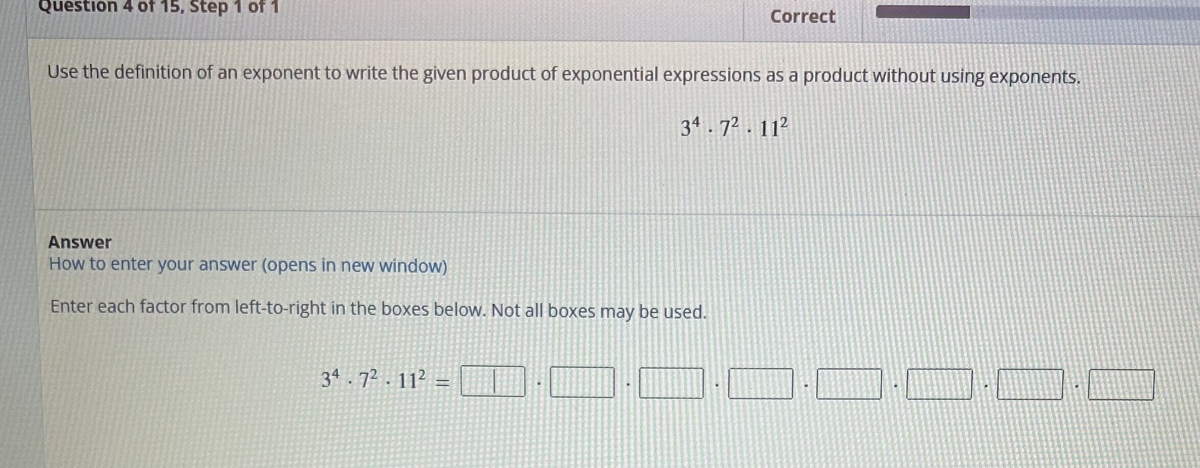 Solved Use the definition of an exponent to write the given | Chegg.com