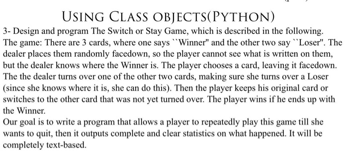 Solved Using Class Objectspython 3 Design And Program The 1427