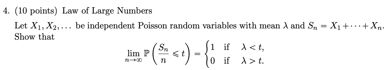 Solved (10 ﻿points) ﻿Law of Large NumbersLet x1,x2,dots be | Chegg.com