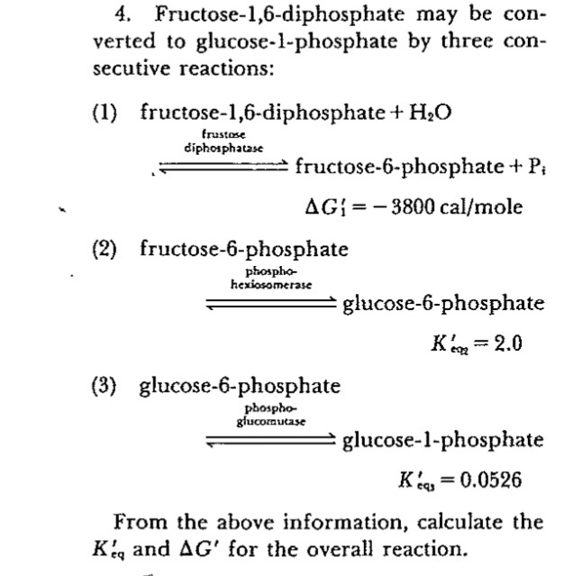 Solved 1. The Kia of the reaction glucose-6- phosphate | Chegg.com