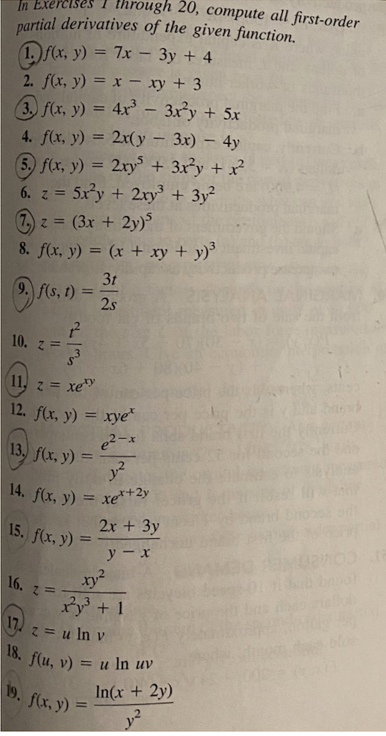 Solved - In Exercises I through 20, compute all first-order | Chegg.com