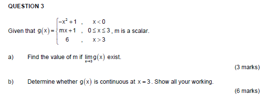 Solved MAT 421 ﻿QUESTION 3a) ﻿Find the value of m ﻿if | Chegg.com