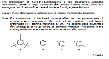 Solved The bromination of 1.3.5-tri-t-butylbenzene 3 (an | Chegg.com