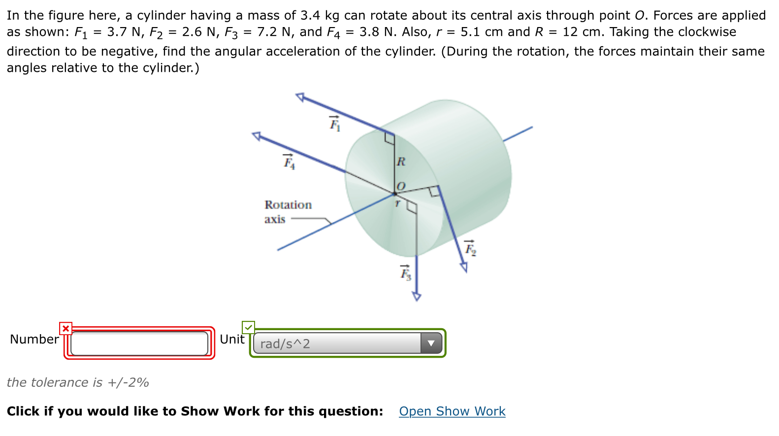Solved In the figure here, a cylinder having a mass of 3.4 | Chegg.com