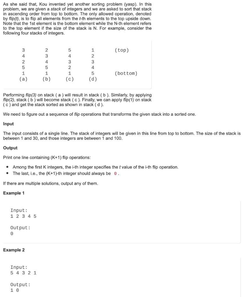 As she said that, Kou invented yet another sorting | Chegg.com