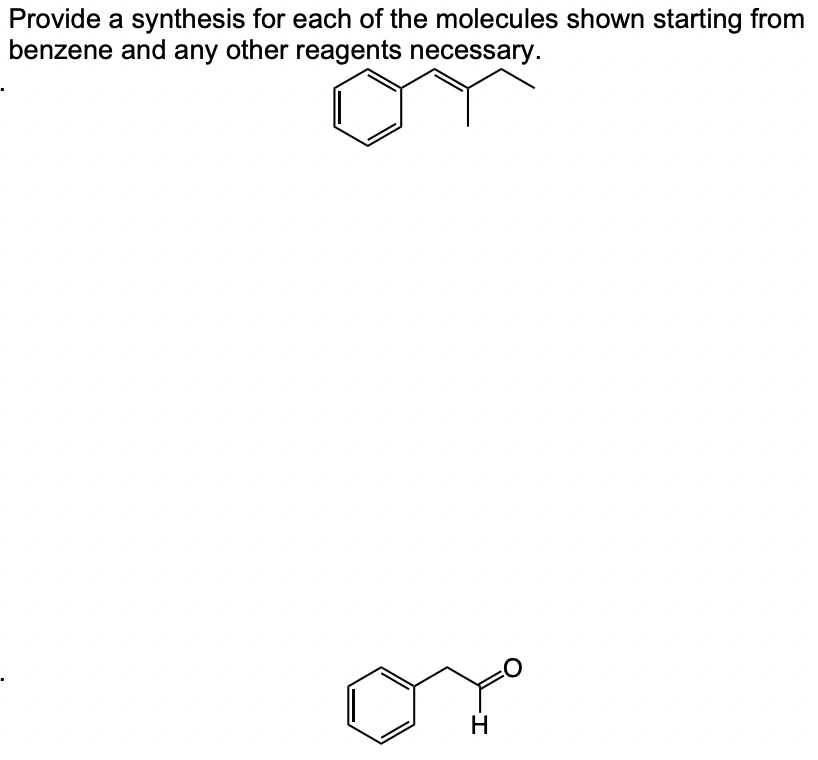 Solved Provide a synthesis for each of the molecules shown | Chegg.com