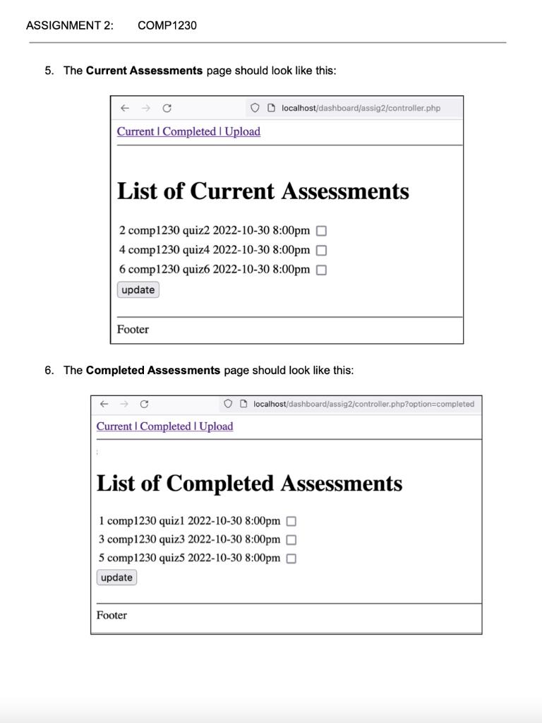 5. The Current Assessments page should look like | Chegg.com