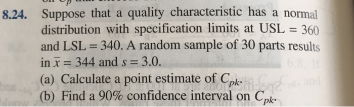 Solved Suppose that a quality characteristic has a normal | Chegg.com