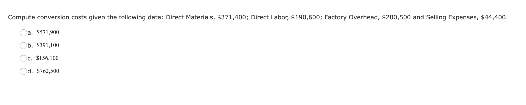 Solved Compute conversion costs given the following data: | Chegg.com