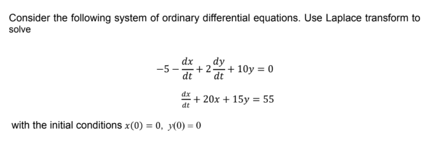 Solved Consider the following system of ordinary | Chegg.com