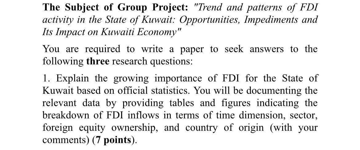 Solved The Subject of Group Project: "Trend and patterns of | Chegg.com