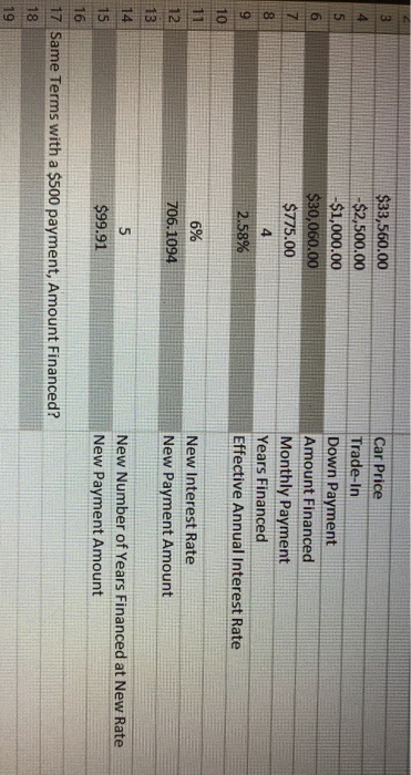Solved I need help figuring out the correct excel formulas | Chegg.com