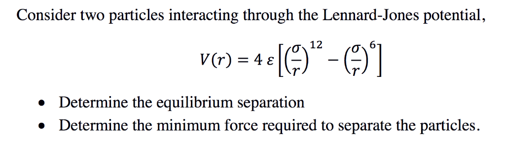 Solved Consider two particles interacting through the | Chegg.com